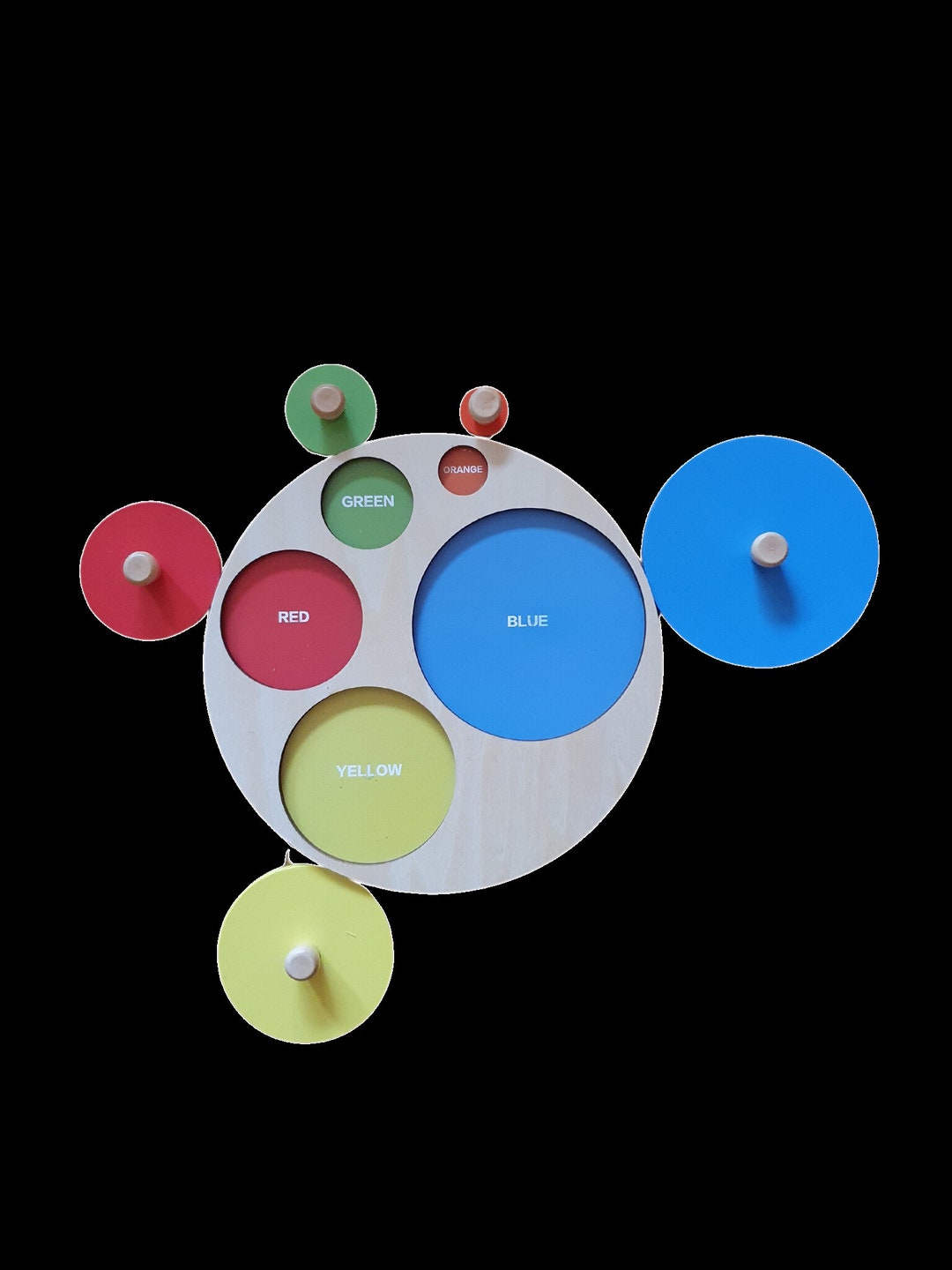 Wooden Geometric and Color Matching Circle Puzzle Montessori Sensory ...