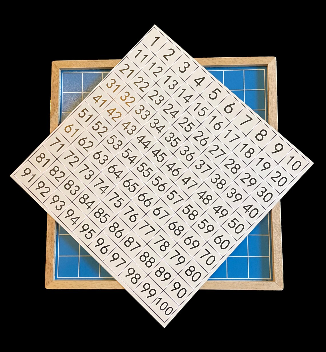 Montessori 100 Board Wooden Educational Numbers Board - Etsy