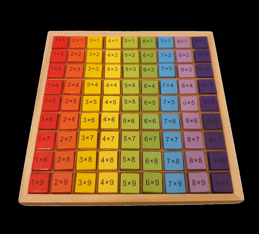 Wooden Montessori Multiplication Board Educational Sensory Learning Toy ...