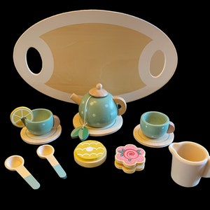 Wooden Afternoon Tea Set Sensory Play Toy - Etsy
