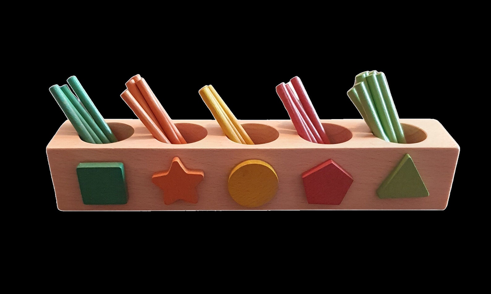 Montessori Mathematics and Colour Matching Block Wooden Educational ...