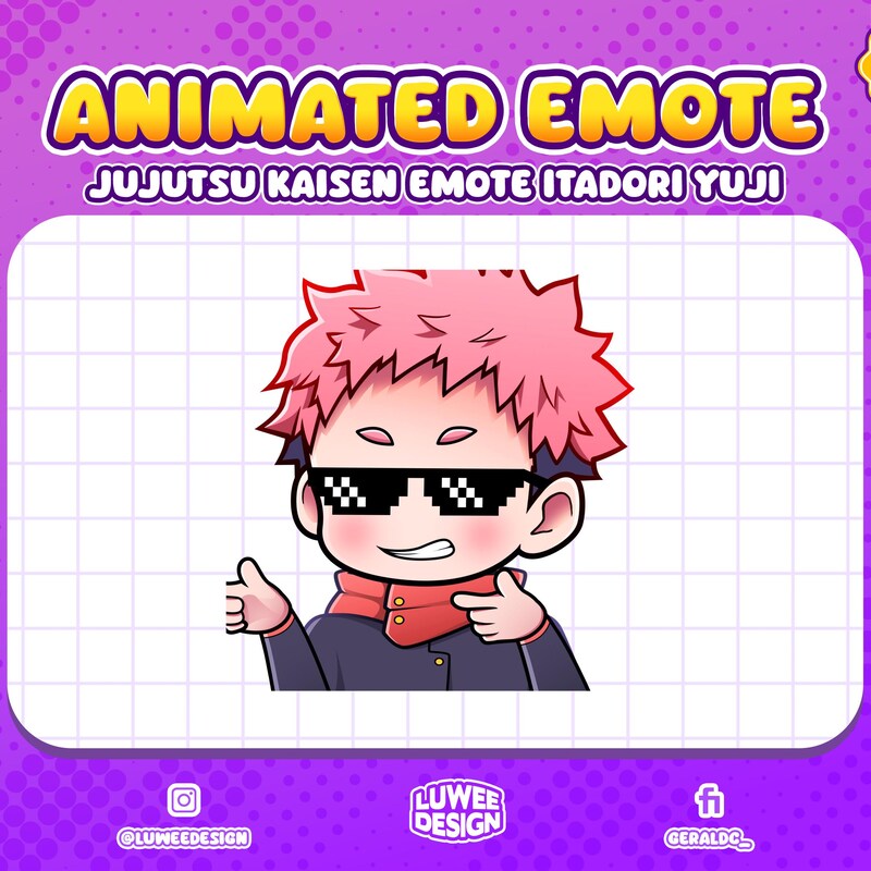 Jujutsu Kaisen Yuji Emotes - Etsy