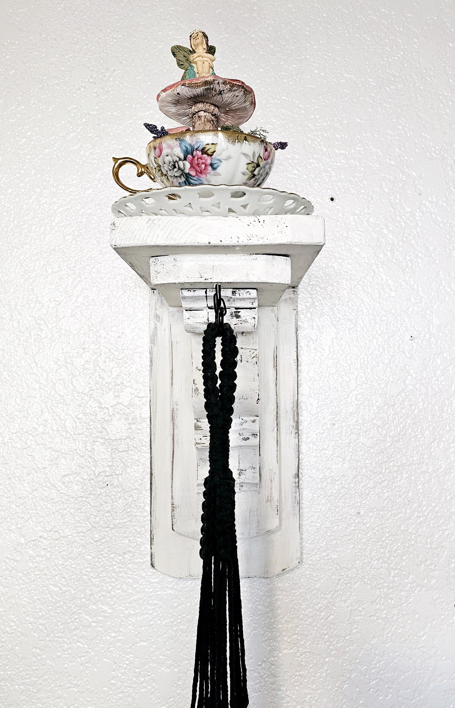 Wood Corbel Plant Holder With Shelf, Distressed Home Decor, Plant ...