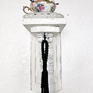 Wood Corbel Plant Holder With Shelf, Distressed Home Decor, Plant ...