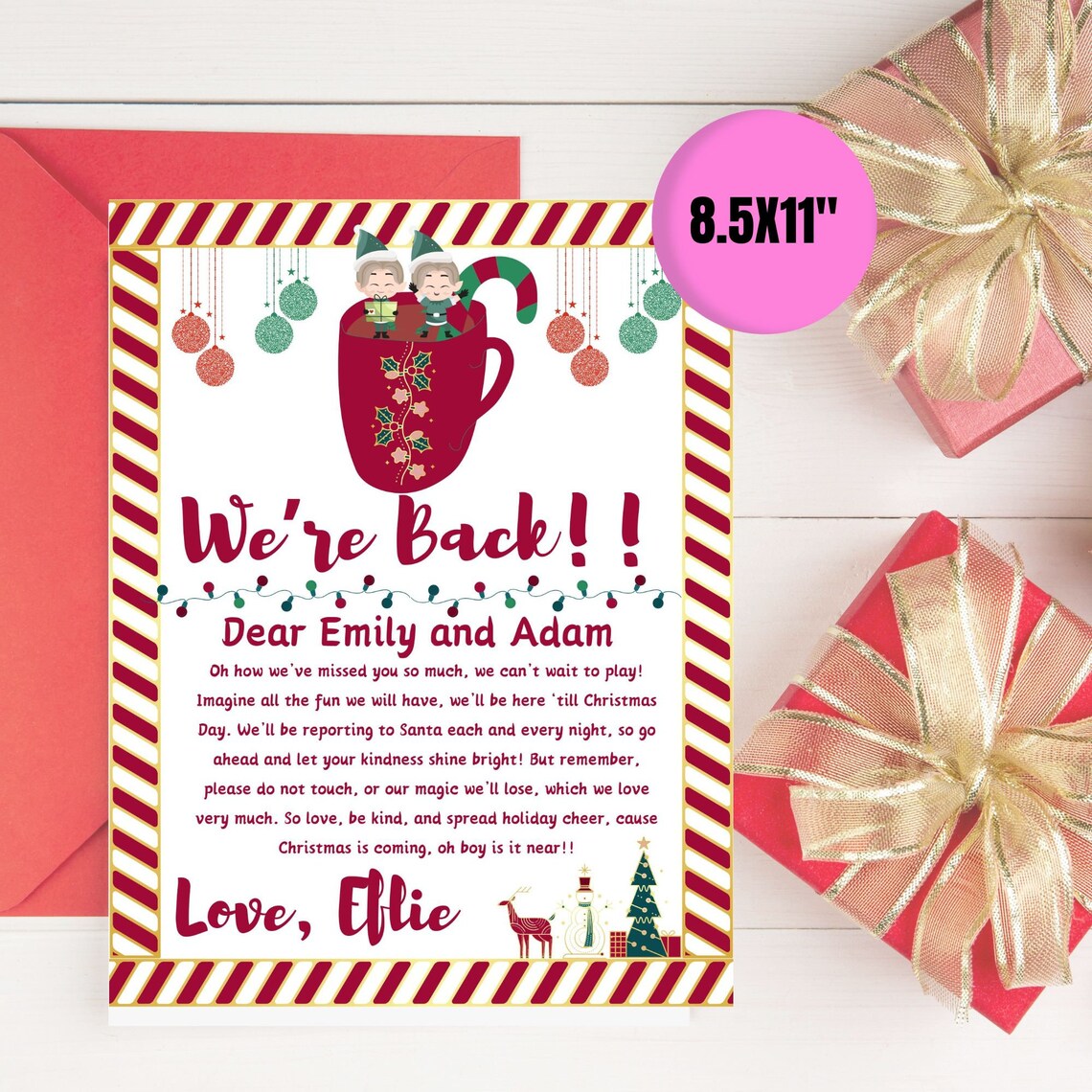 Editable Elf Arrival Letter, Greetings From Elf, Elf I'm Back, Elf ...