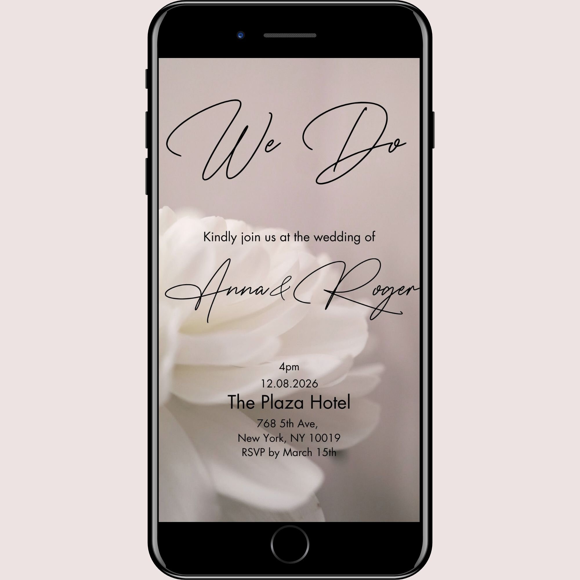 Minimal Wedding E-invite Template, Digital Invite, Electronic Evite ...