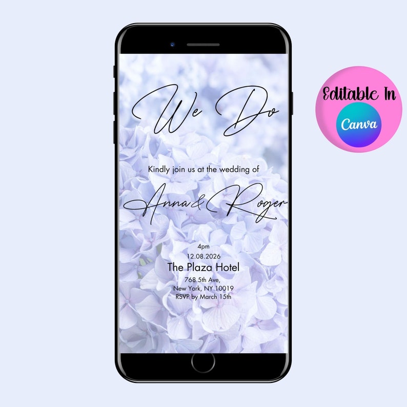 Minimal Wedding E-invite Template, Digital Invite, Electronic Evite ...