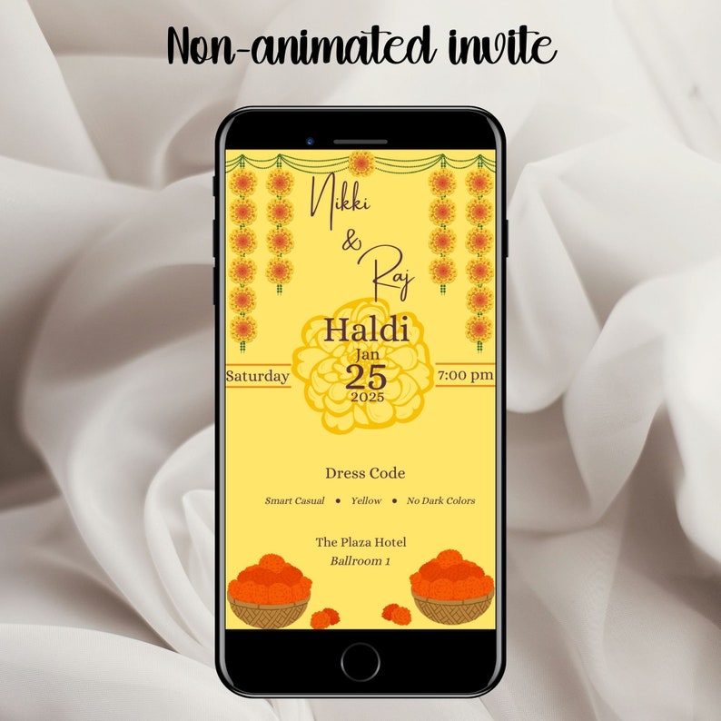 Animated Haldi Invitation, Haldi Ceremony, Indian Wedding Electronic ...