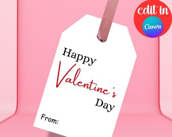 Editable Valentine Day Tag Printable, Valentine's Day Gift Tag ...