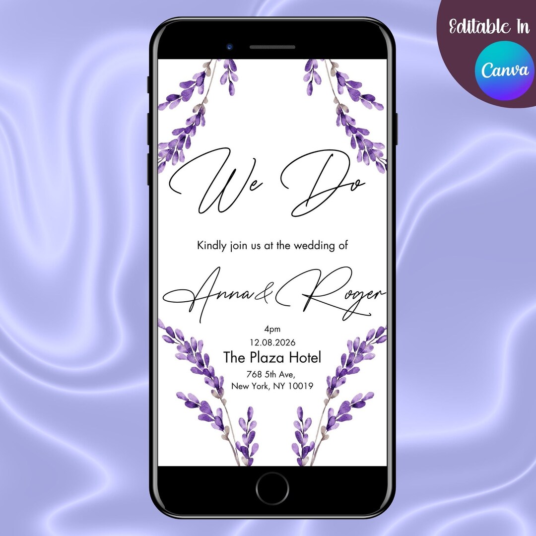 Minimal Wedding E-invite Template, Digital Invite, Electronic Evite ...