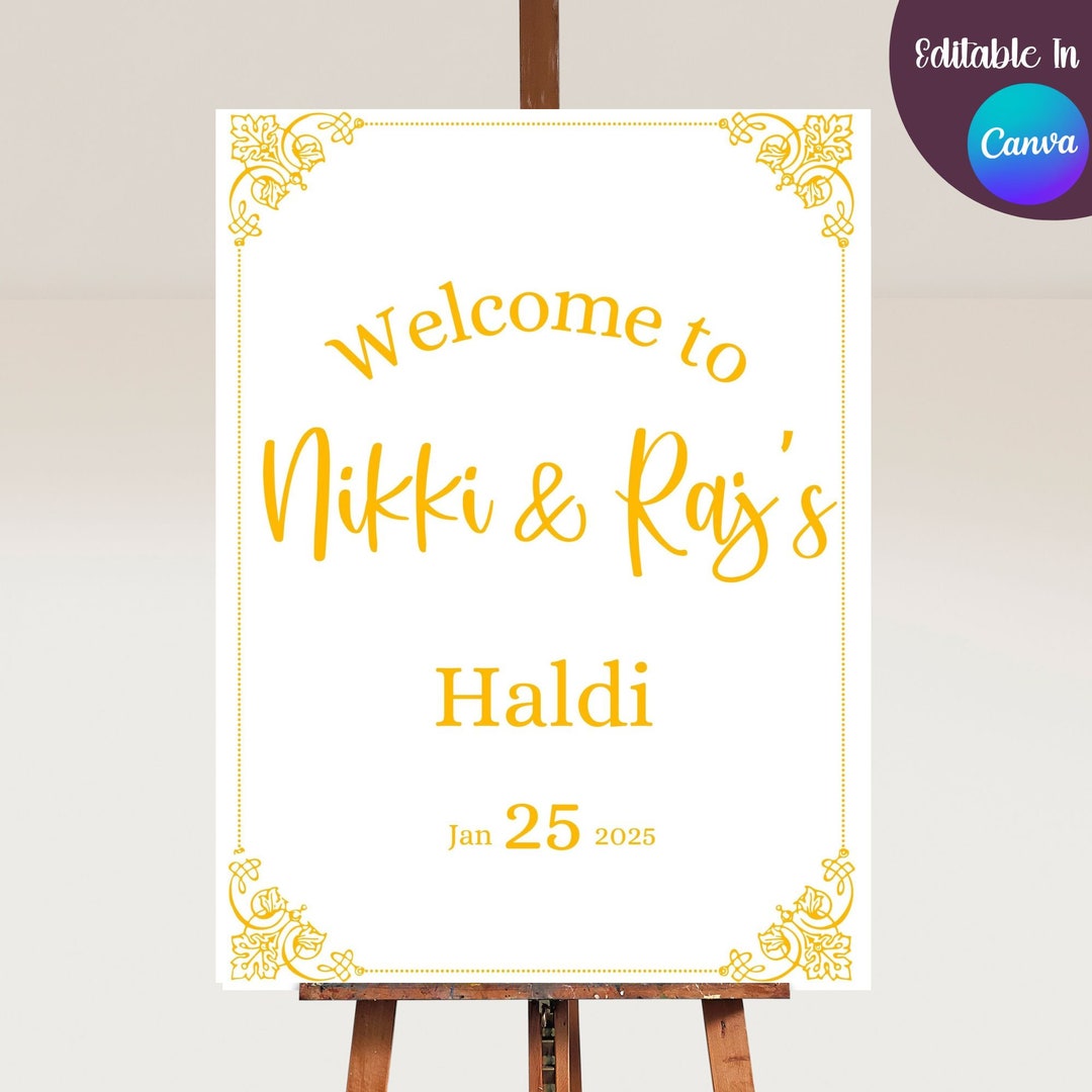 Haldi Welcome Sign Maiyan Sign Pithi Decor Haldi Banner Haldi ...
