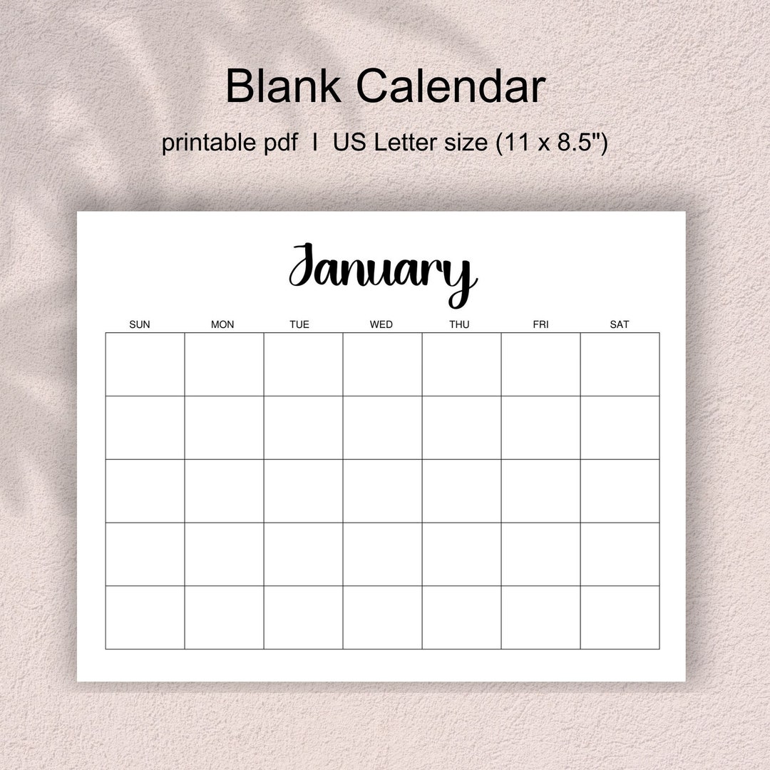 January 2024 Calendar, Blank Calendar, Undated, Monthly Calendar ...