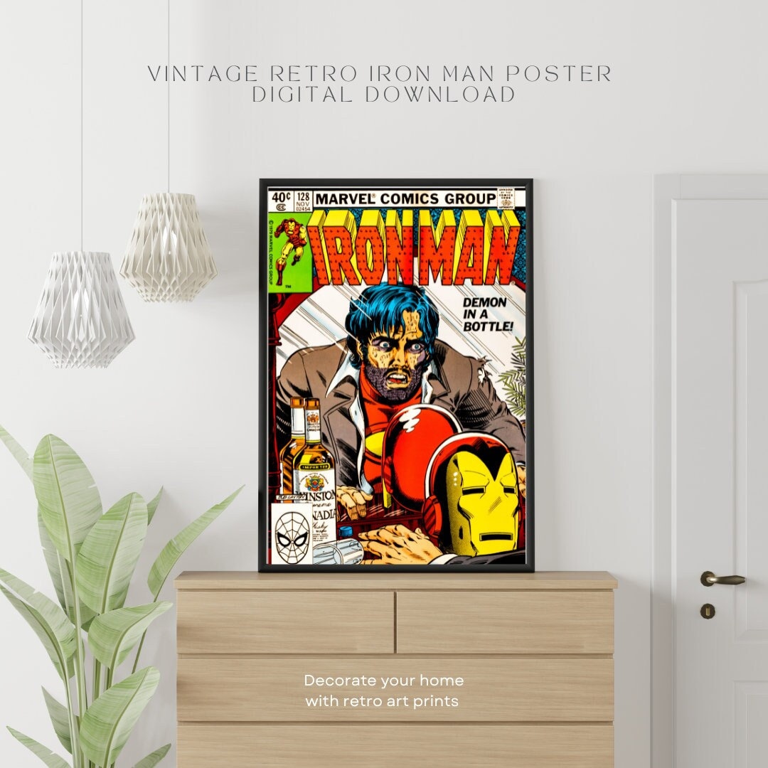 Iron Man Vintage Retro Comic Poster Digital Download - Etsy