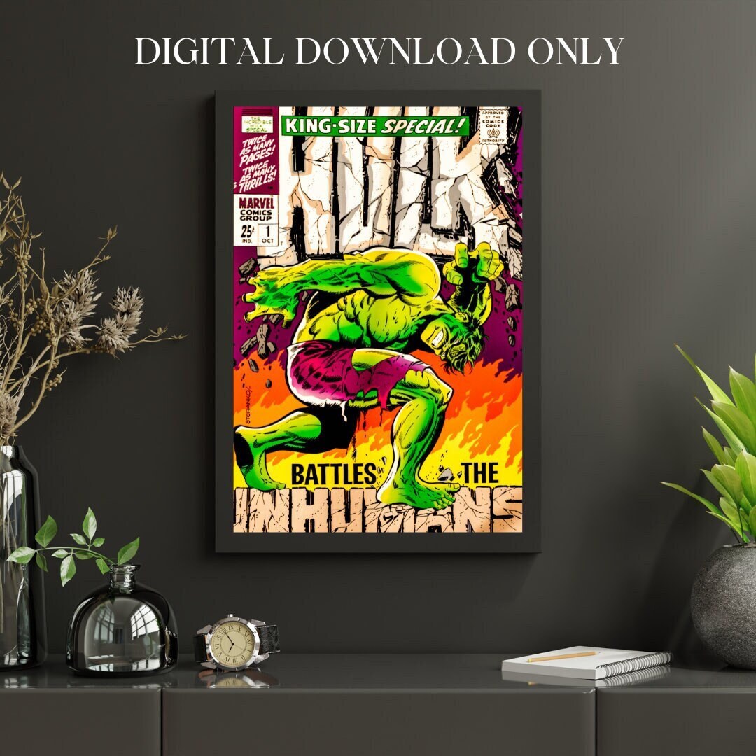 The Incredible Hulk King Size Special Vintage Retro Comic Poster ...