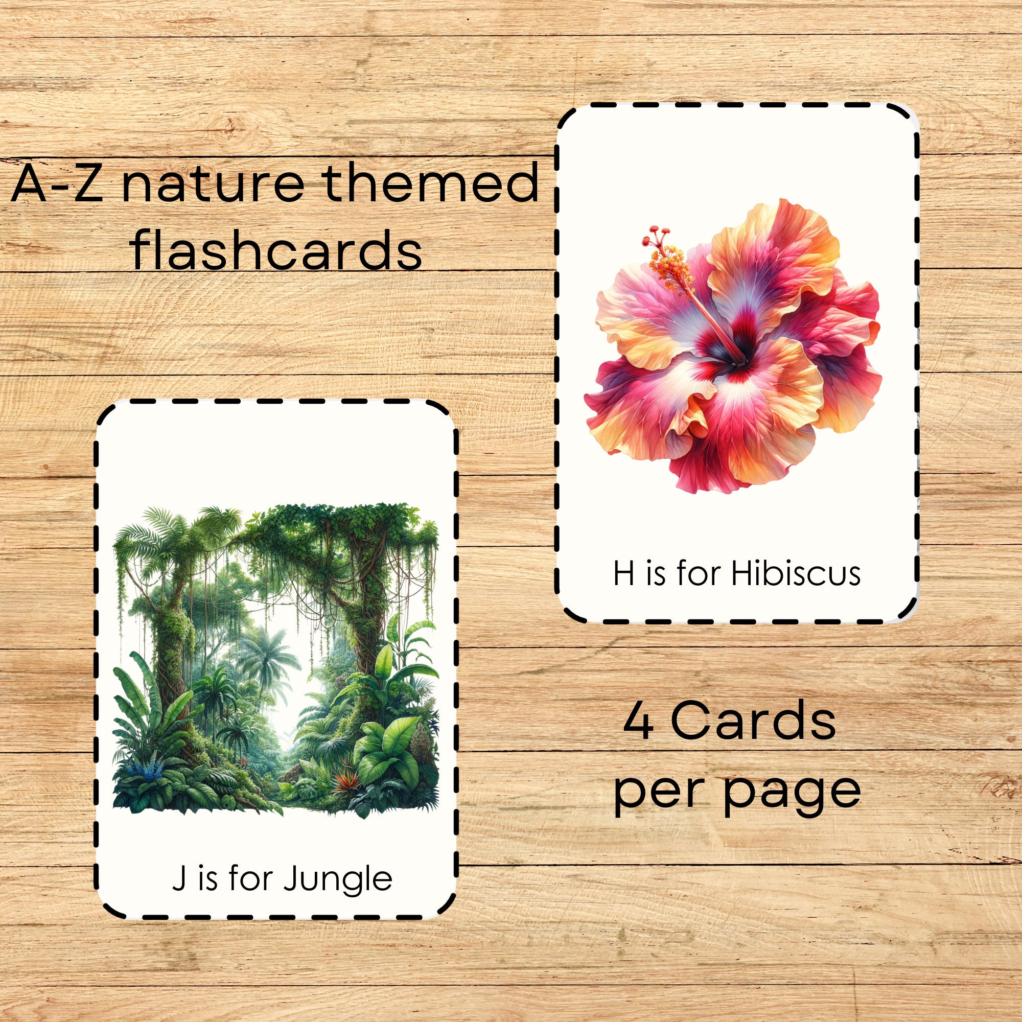 A-Z Nature Themed Printable Flashcards ABC Flashcards Flashcards for ...