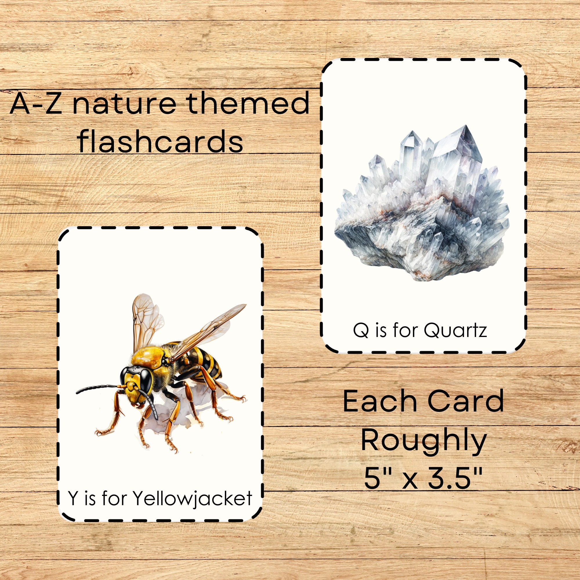 A-Z Nature Themed Printable Flashcards ABC Flashcards Flashcards for ...