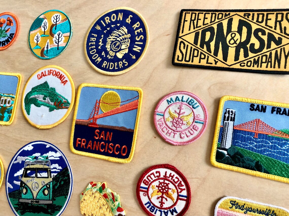 Embroidered Iron on Patch Set, Nature Hiking Trail Patch, Iron on ...