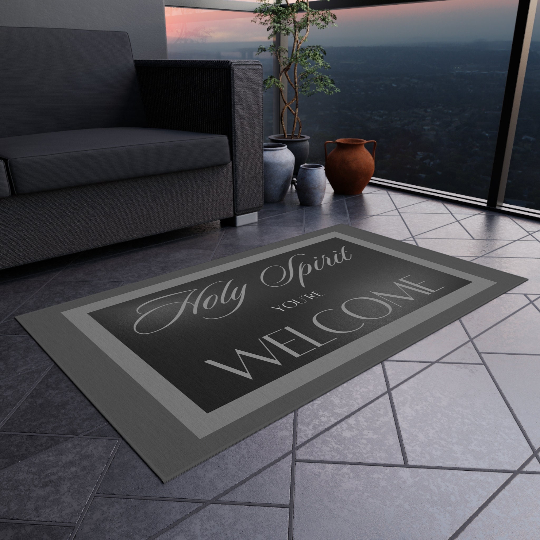 Holy Spirit Outdoor Rug You Are Welcome Durable and Breathable Eye ...