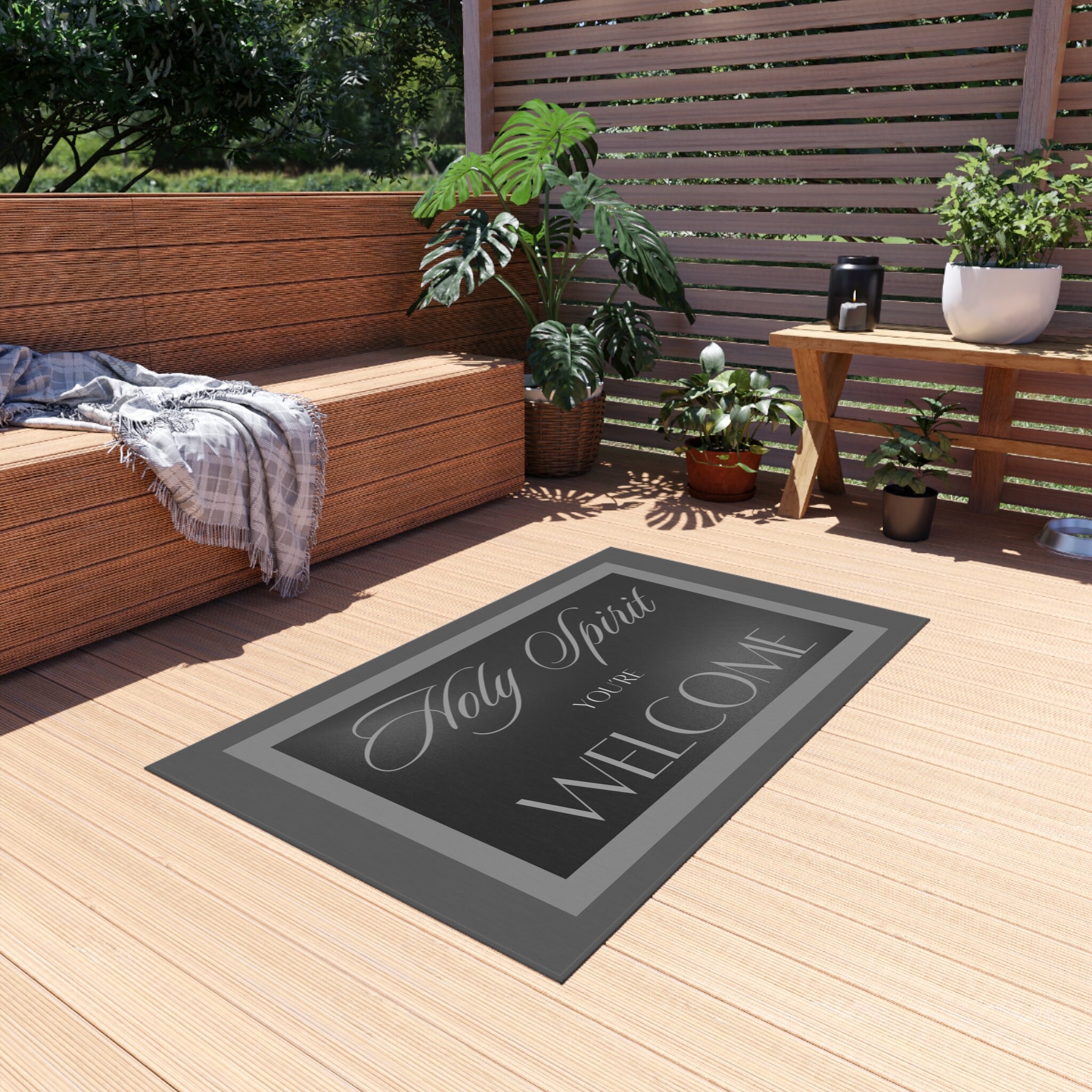 Holy Spirit Outdoor Rug You Are Welcome Durable and Breathable Eye ...
