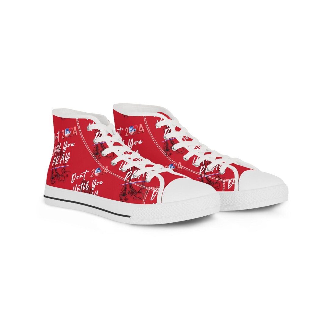 Prayer Before Voting Men's High Top Sneakers, Political Election ...