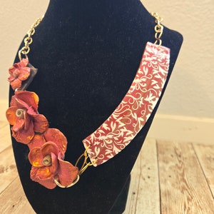 Burnt Orange, Copper and Gold Polymer Clay Necklace - Etsy