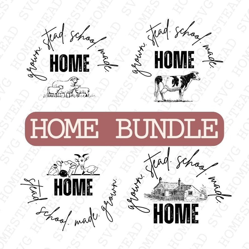 Homestead SVG Bundle, Homegrown, Cow Shirt, Sheep Shirt, Homemade, SVG ...