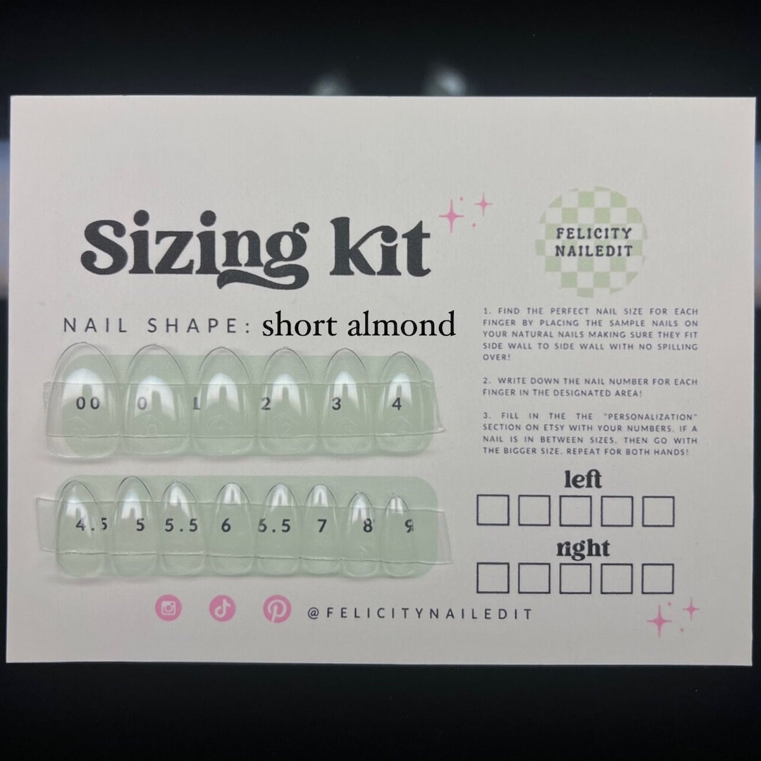 Press on Nail Sizing Kit, Fake Nail Sizing Kit, Nail Sizing Kit, Sizing ...