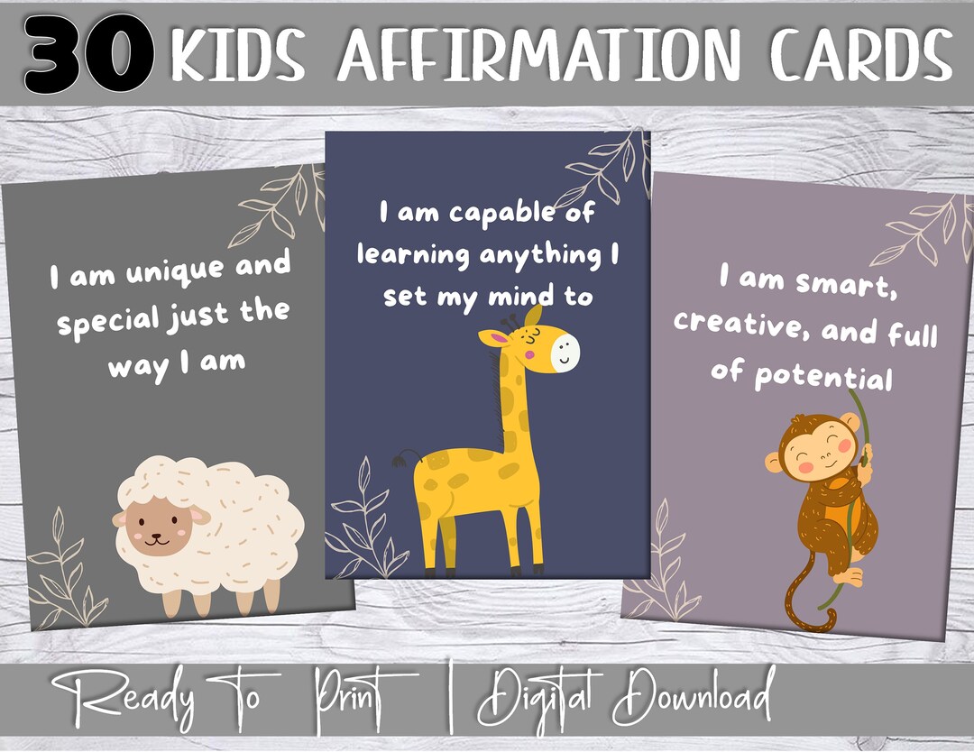 Affirmation Cards Printable for Kids Positive Affirmation Cards Daily ...