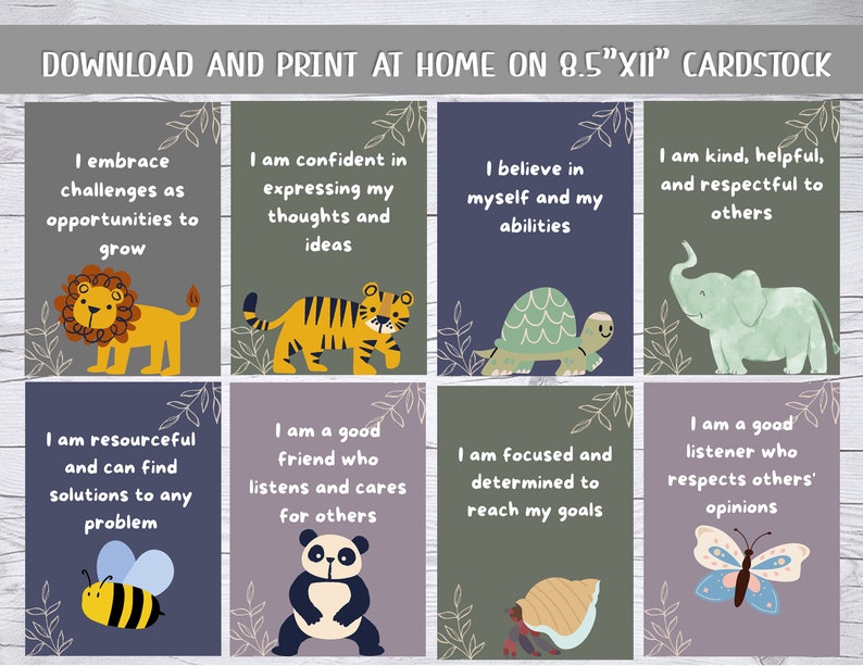 Affirmation Cards Printable for Kids Positive Affirmation Cards Daily ...