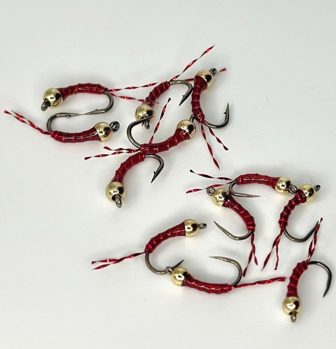 Bead Head Blood Midge - 6 Pack - Etsy
