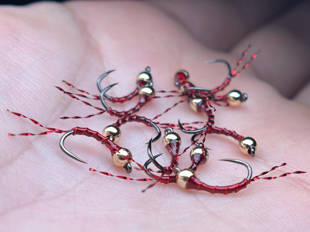 Bead Head Blood Midge - 6 Pack - Etsy