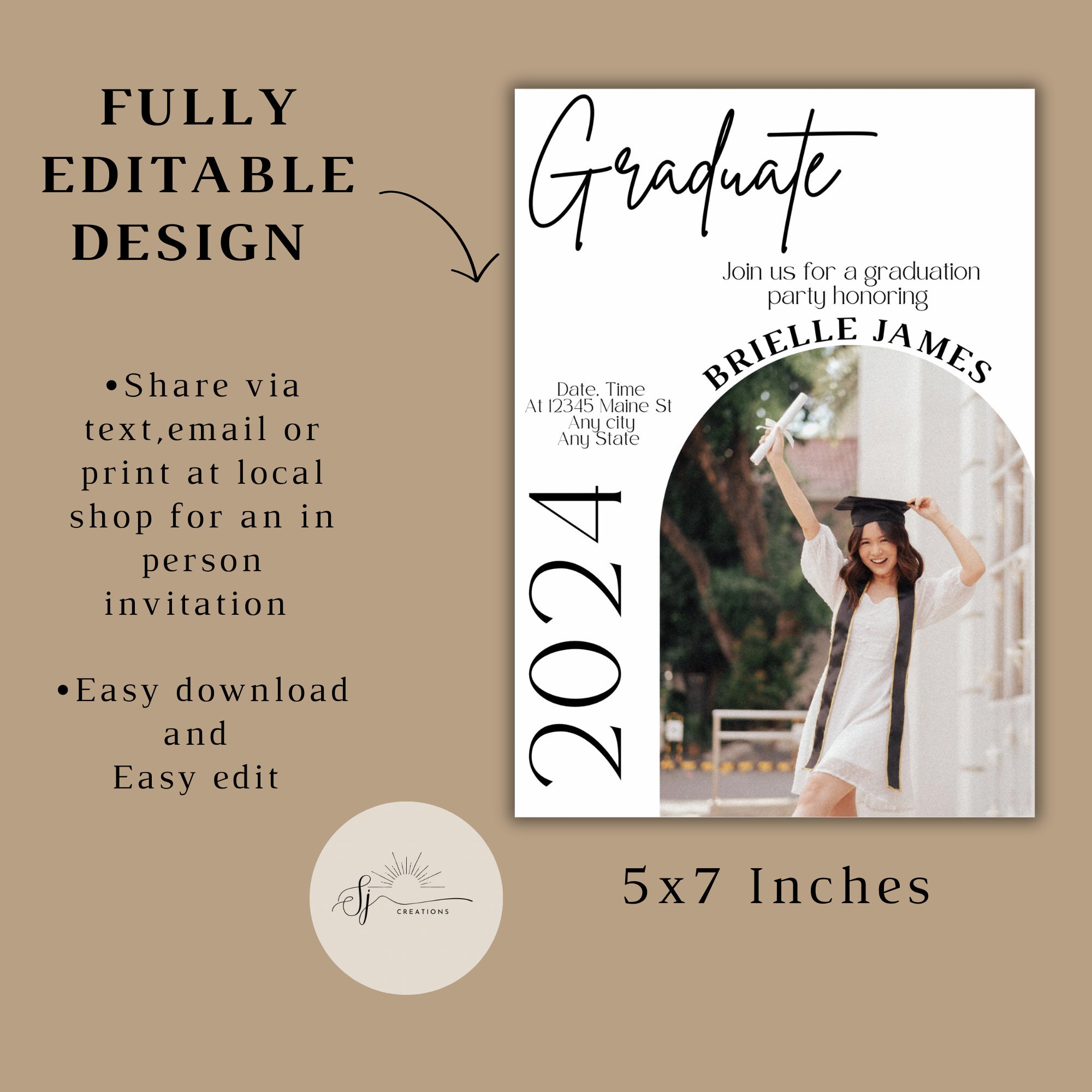 2024 Graduation Invitation, Graduate Invitation, Digital Graduation ...