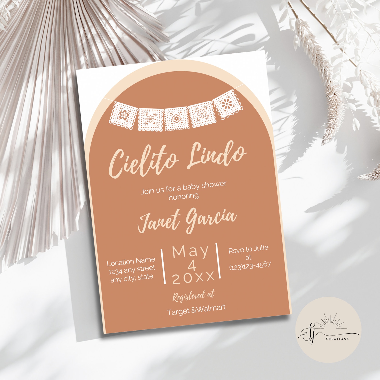 Cielito Lindo Baby Shower Invitation: Boho Terracotta Invite (digital ...