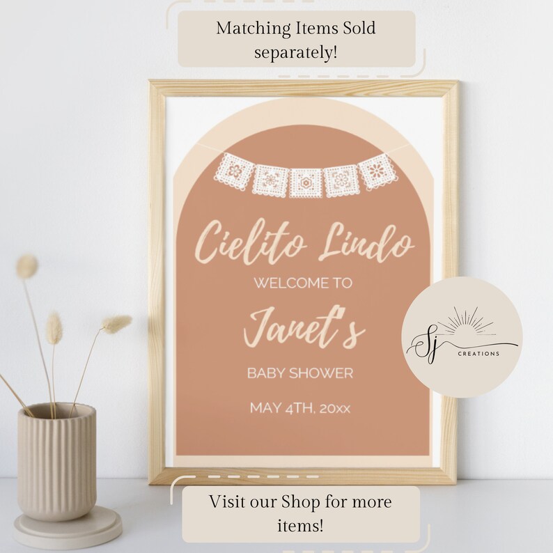 Cielito Lindo Baby Shower Invitation, Baby Shower Invite, Boho Digital ...