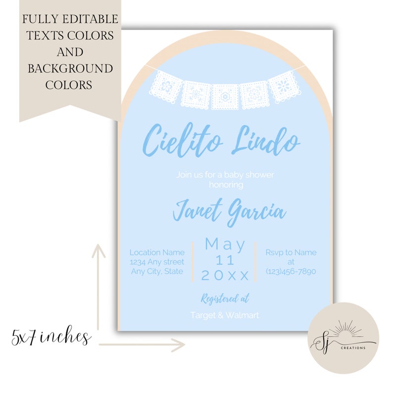 Cielito Lindo Invitation, Baby Shower Invitation, Baby Shower Invite ...
