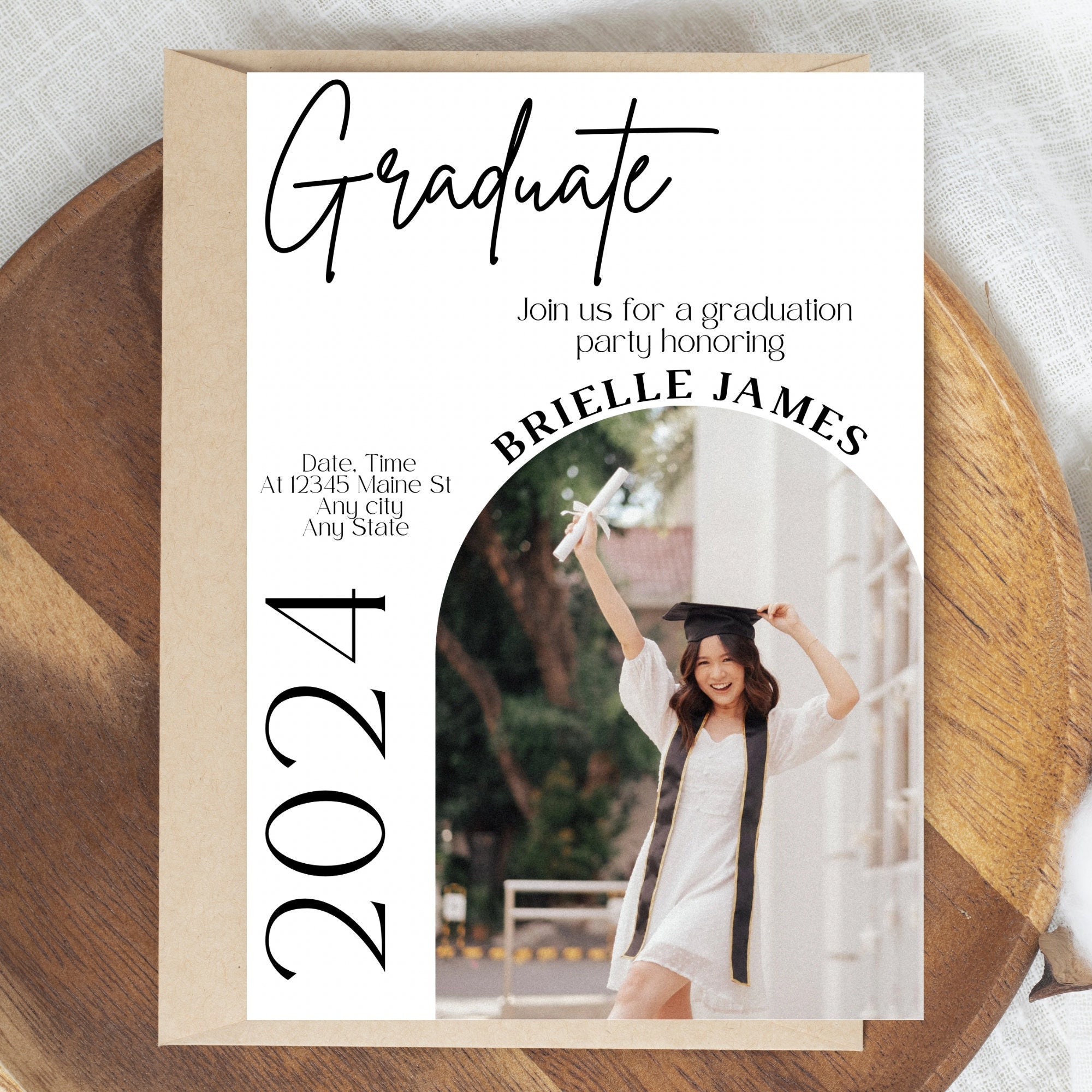 2024 Graduation Invitation, Graduate Invitation, Digital Graduation ...