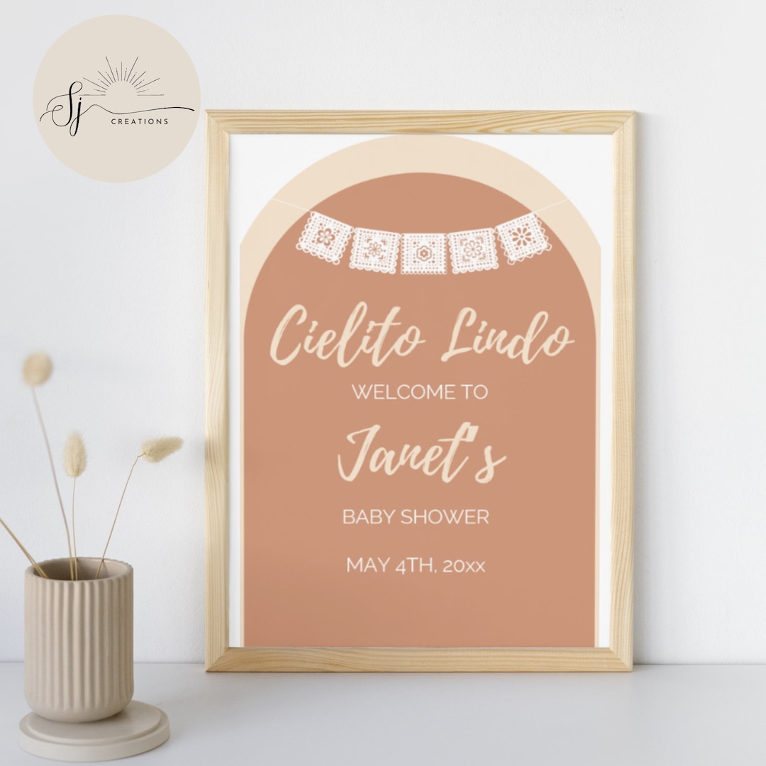 Cielito Lindo Welcome Sign, Boho Baby Shower Welcome Sign, Terracotta ...