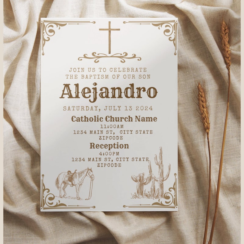 Baptism Western Invite - Etsy