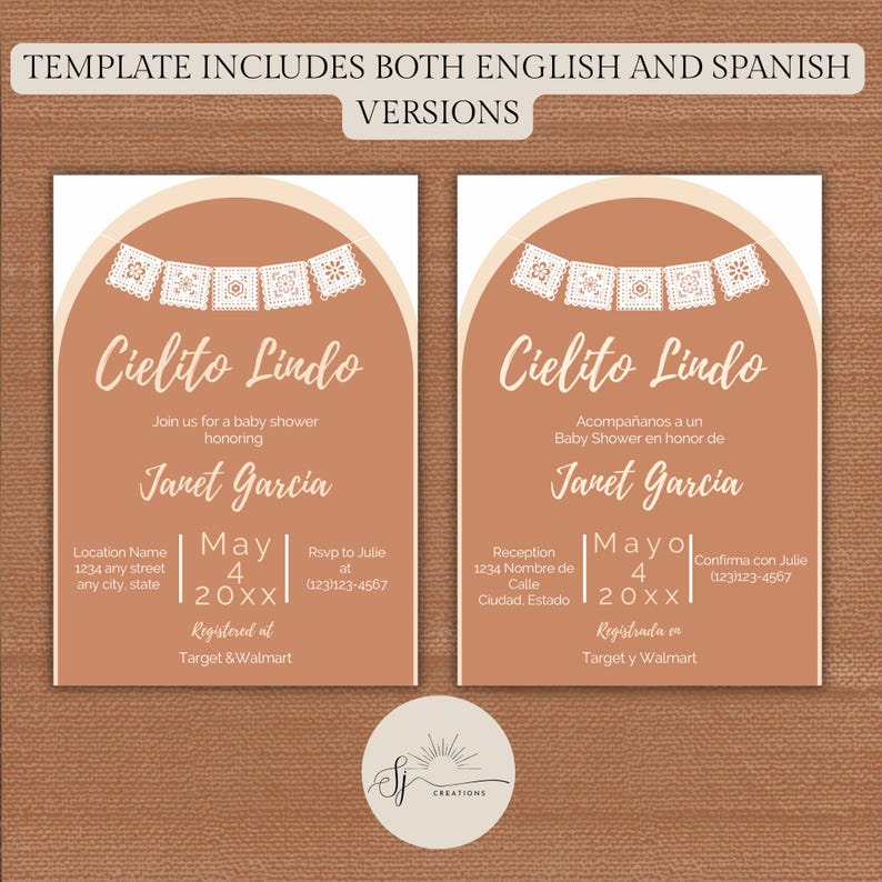 Cielito Lindo Baby Shower Invitation: Boho Terracotta Invite (digital ...