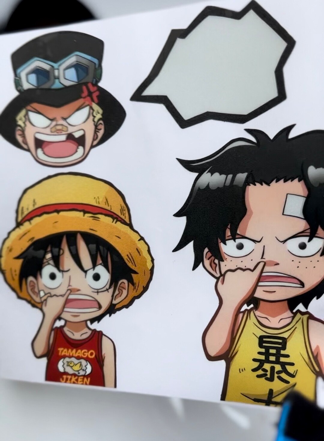 Booger Pirate Brothers // Anime Reflective Sticker // Writable Speech ...