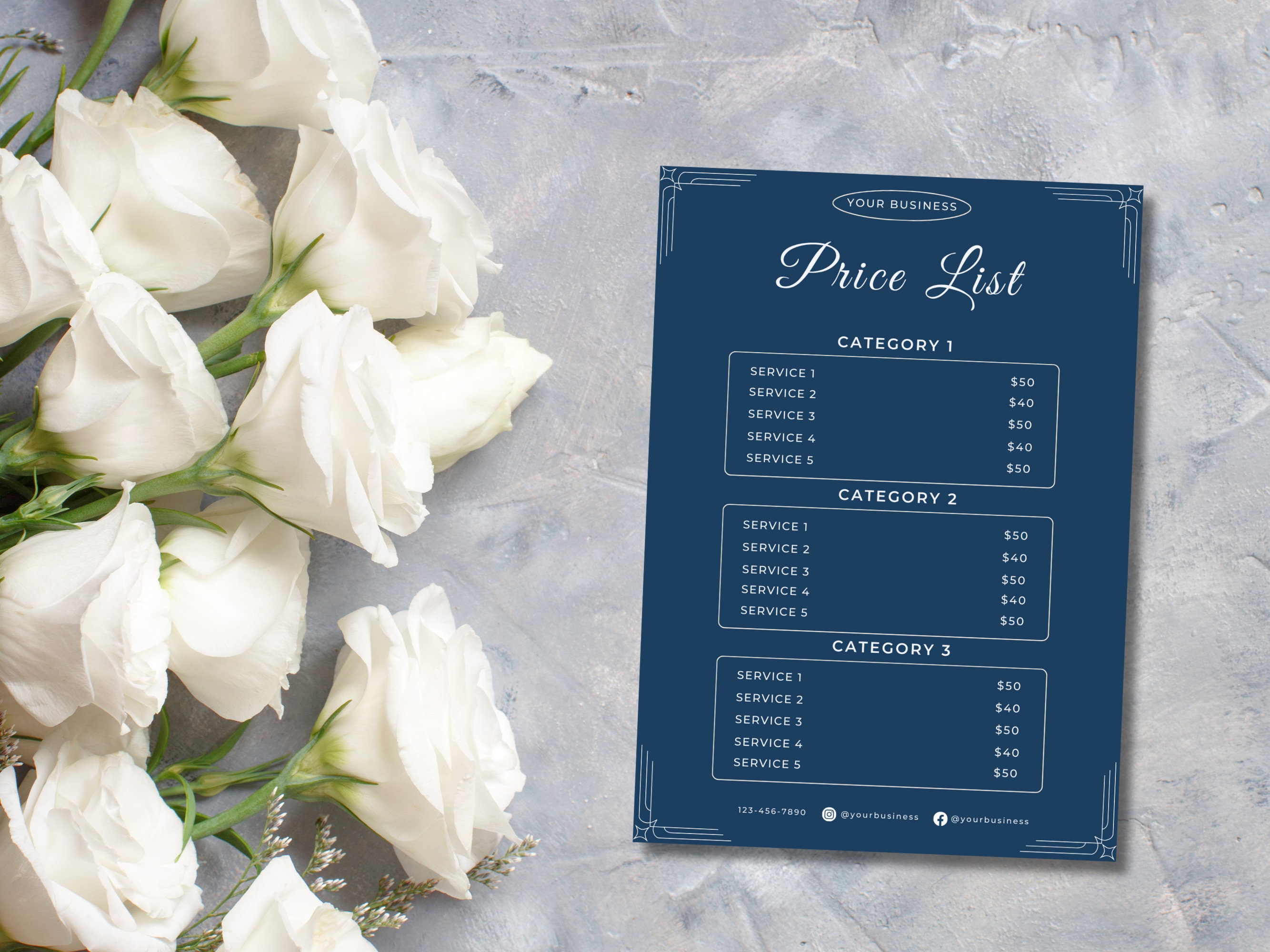 Price List Template, Blank Menu, Editable Canva Template, Empty Menu ...