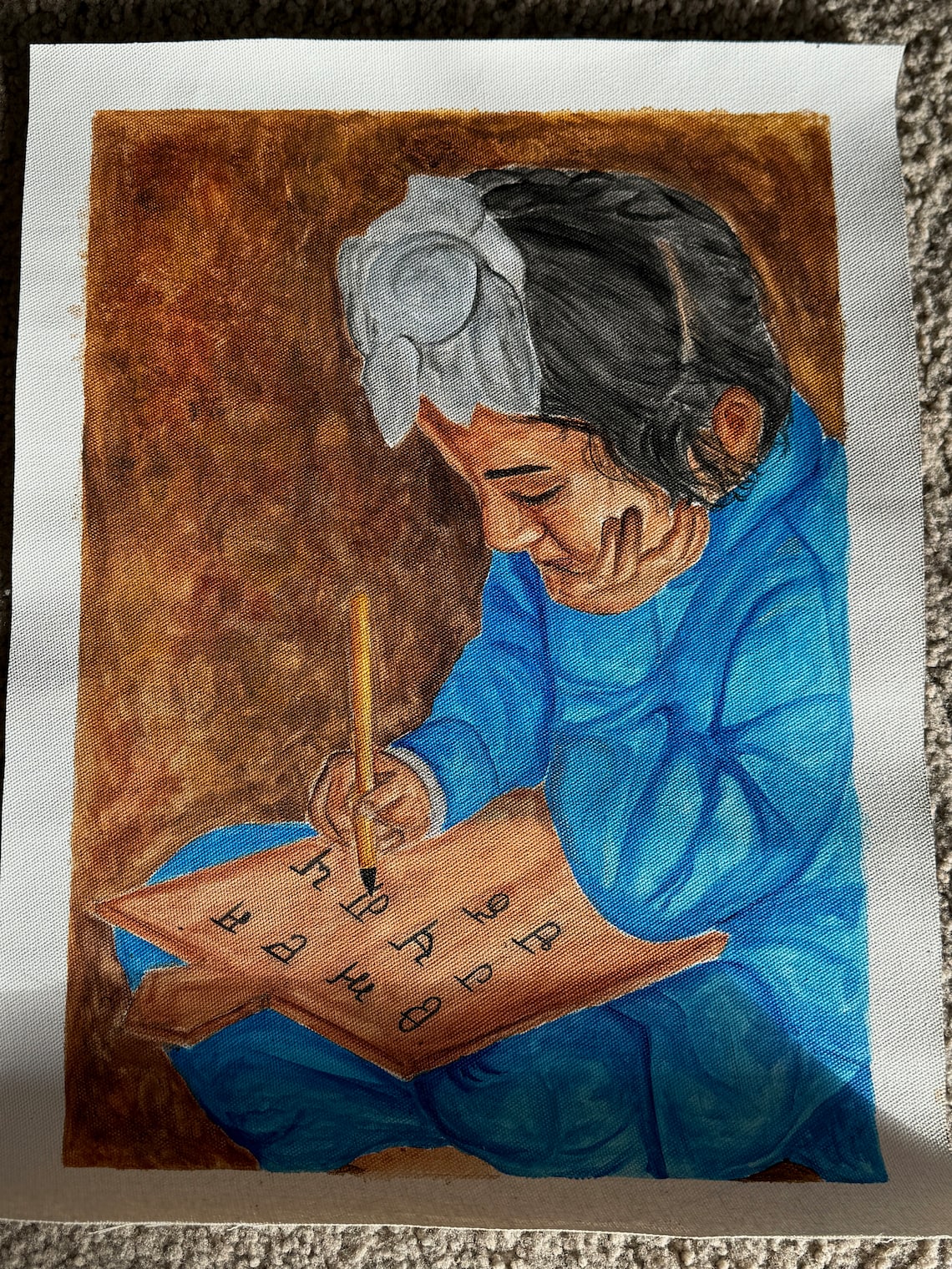 Gurmukhi Punjabi Maa Boli Handmade Canvas Poster Acrylic Punjabi ...