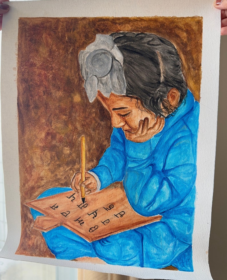 Gurmukhi Punjabi Maa Boli Handmade Canvas Poster Acrylic Punjabi ...