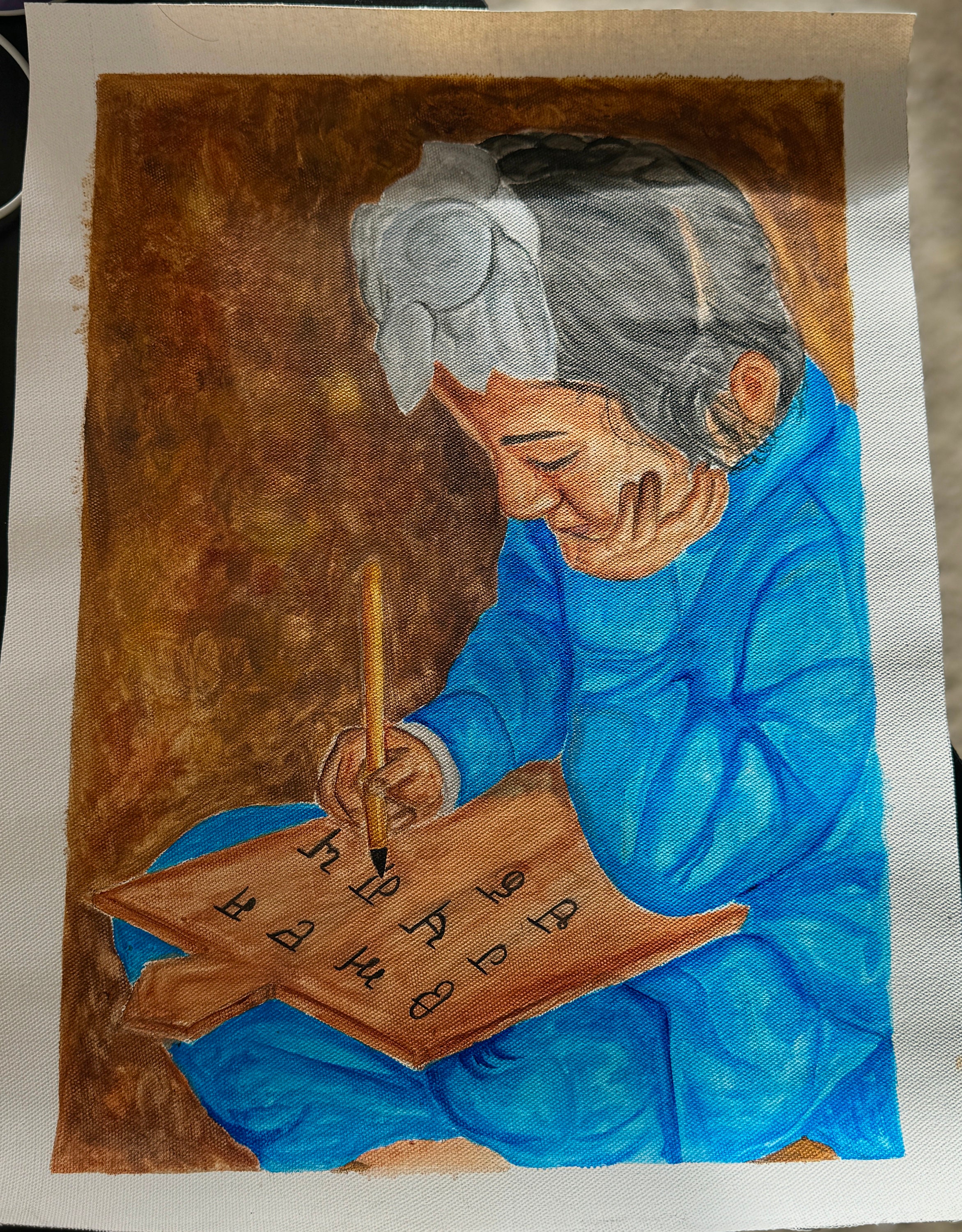 Gurmukhi Punjabi Maa Boli Handmade Canvas Poster Acrylic Punjabi ...