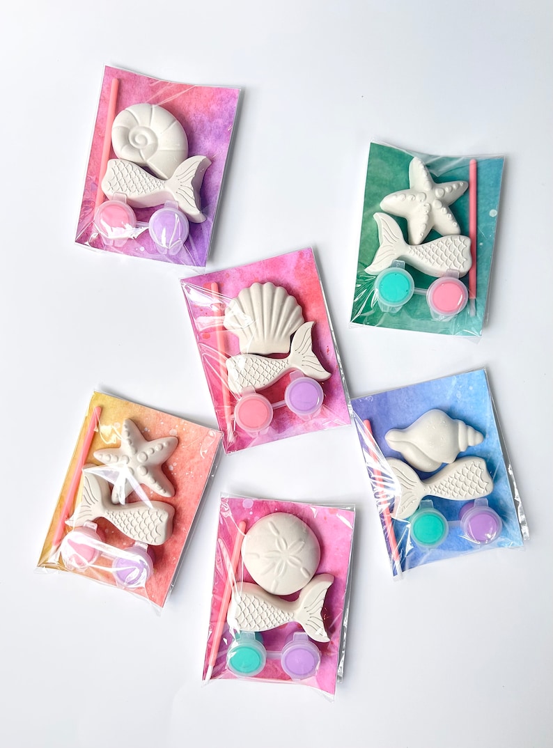 Mermaid Party Favor Paint Kits Theme Party Seashell Craft Birthday ...