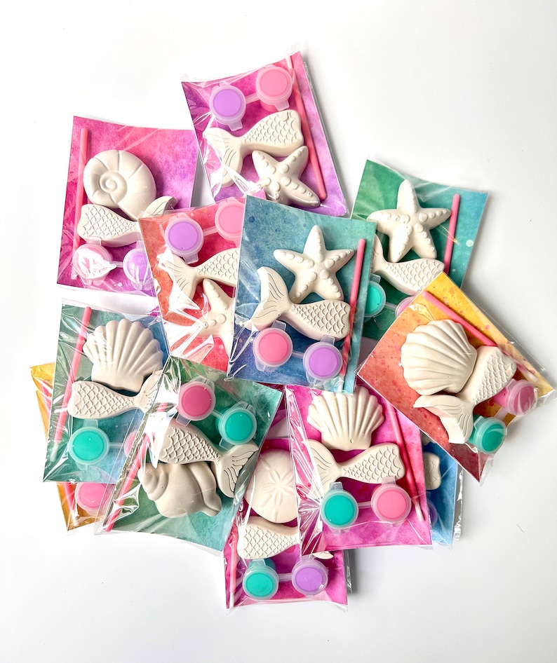 Mermaid Party Favor Paint Kits Theme Party Seashell Craft Birthday ...