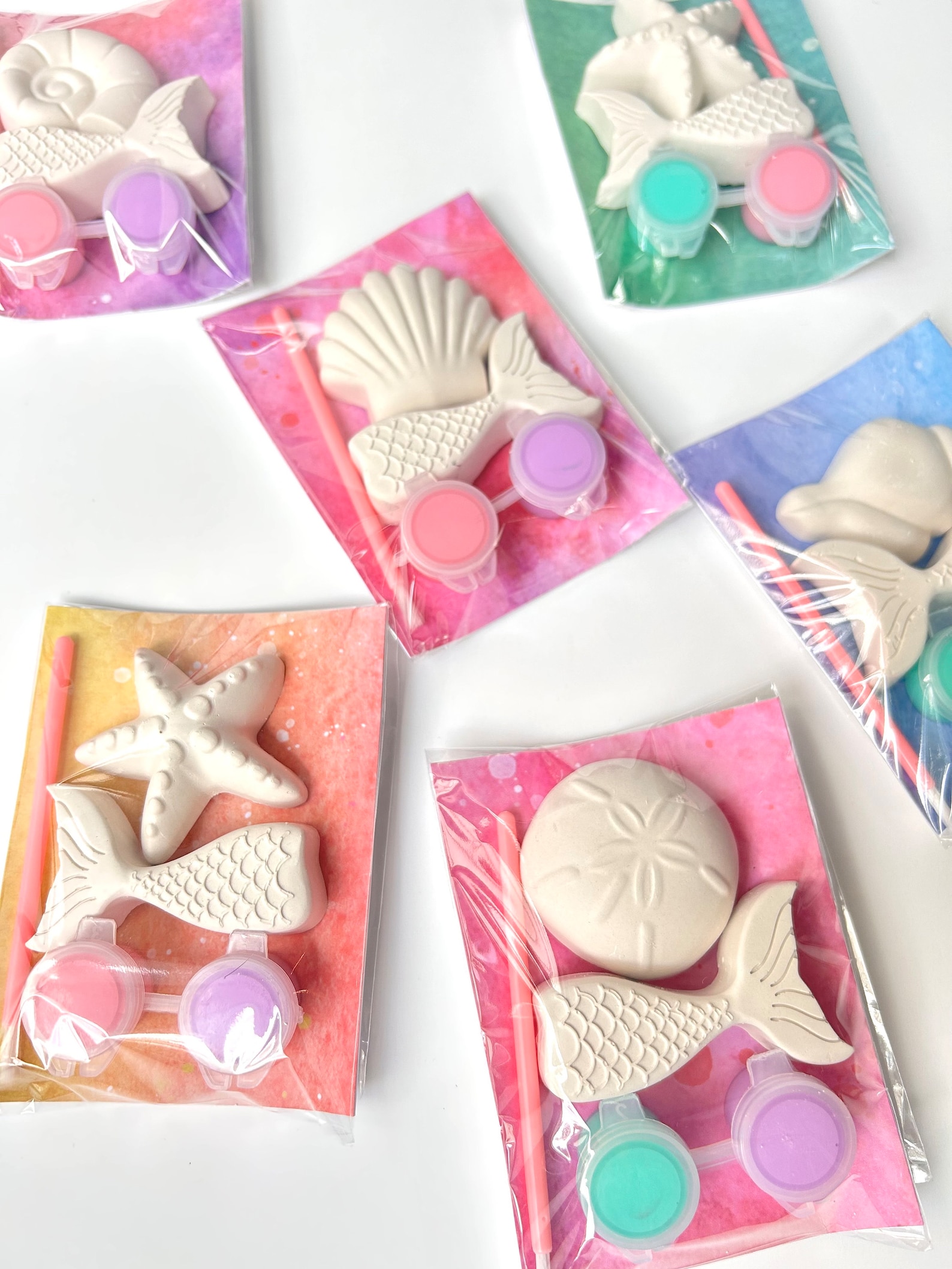 Mermaid Party Favor Paint Kits Theme Party Seashell Craft Birthday ...