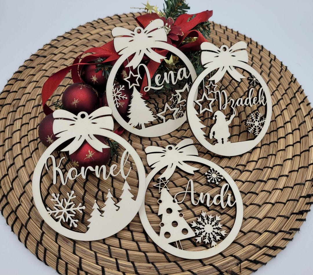 Personalized Wooden Christmas Bauble, Wooden Christmas Tree Decoration ...