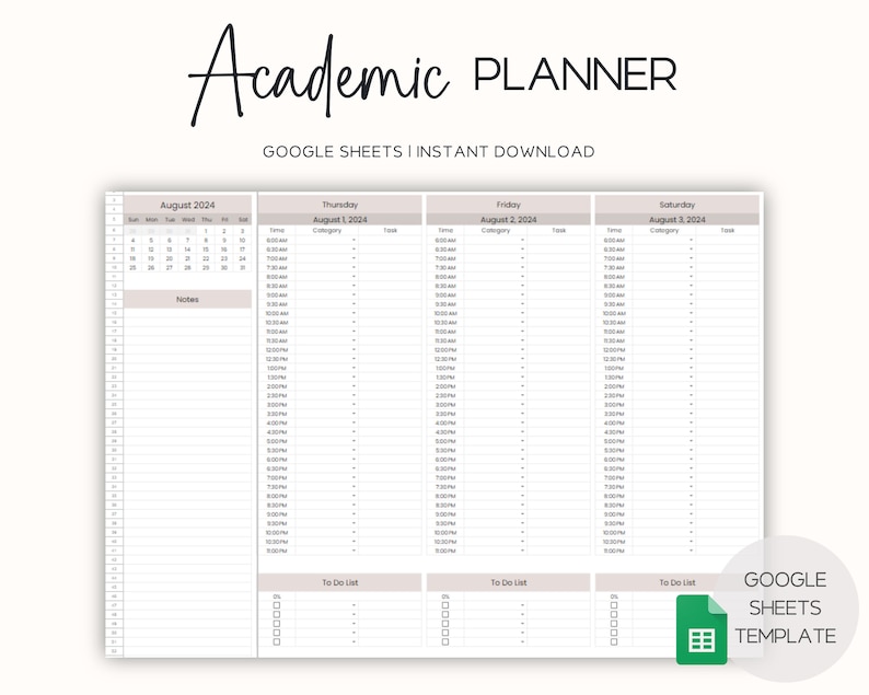 Google Sheets Spreadsheet Planner, Google Sheets Template, Digital ...