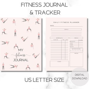 Fitness Goals Planner Exercise Journal Habit & Meal Prep Tracker ...